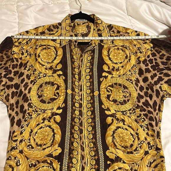 Versace | Shirts | Vintage Gianni Versace Silk Leopard Animal Print ...